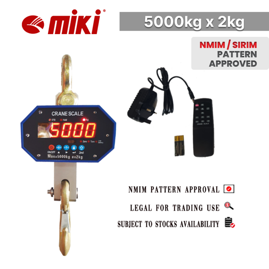 Miki Hanging Crane Scale – 5000kg – Magoda Weighing Instrument